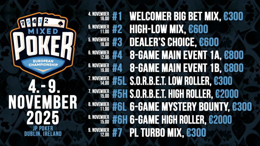 The European Mixed Poker Championship is coming to town! - JP Poker